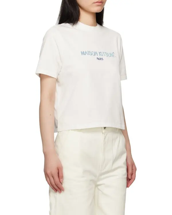 Maison Kitsuné Embroidered Logo Cropped T-shirt