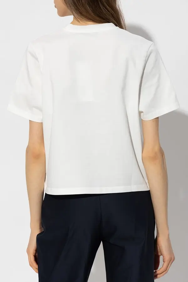 Maison Kitsuné Embroidered Logo Cropped T-shirt