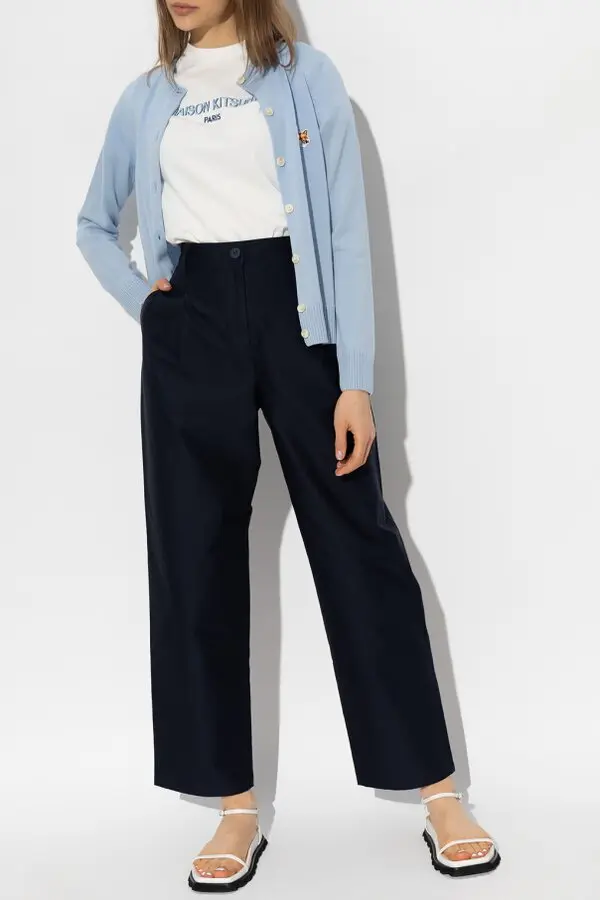 Maison Kitsuné Embroidered Logo Cropped T-shirt