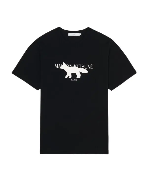 Maison Kitsuné Profile Logo-print T-shirt - Black