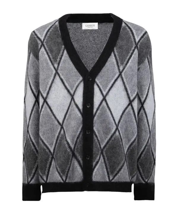 LANEUS Geomatrical Jacquard Knitted Cadigan