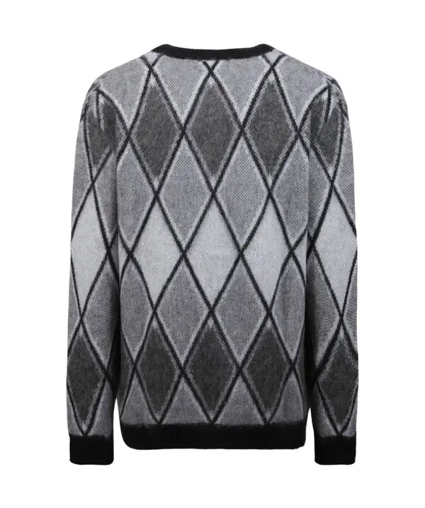 LANEUS Geomatrical Jacquard Knitted Cadigan