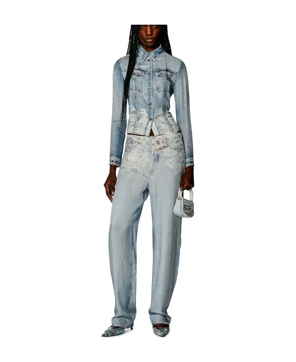 DIESEL® C-lorelle Cropped Distressed Shirt
