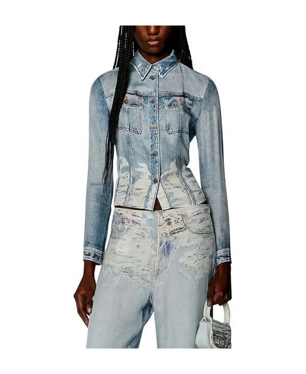 DIESEL® C-lorelle Cropped Distressed Shirt