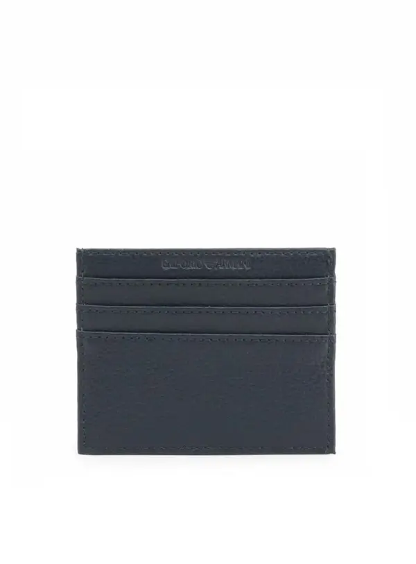 Emporio Armani Logo Embossed Card Holder - Black