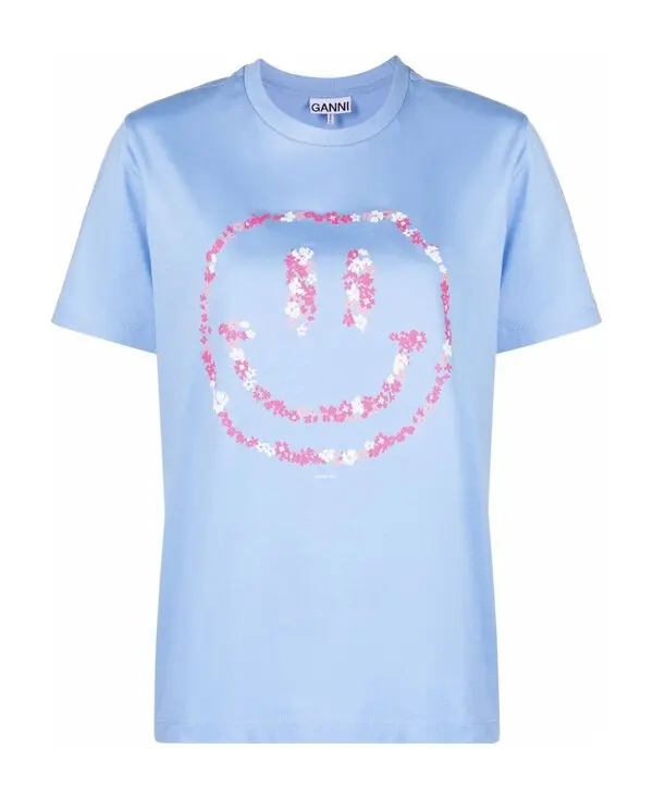 GANNI Smiley Crewneck T-shirt