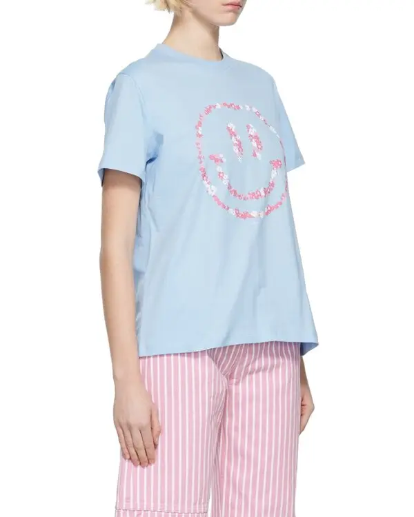 GANNI Smiley Crewneck T-shirt