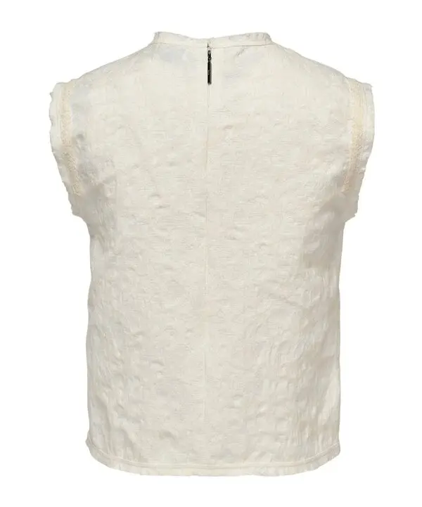 MSGM Ruffled-front Sleeveless Blouse