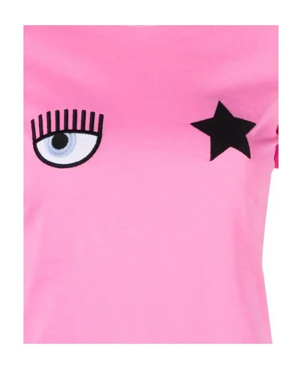 CHIARA FERRAGNI Crewneck T-shirt With Logo Embroidery