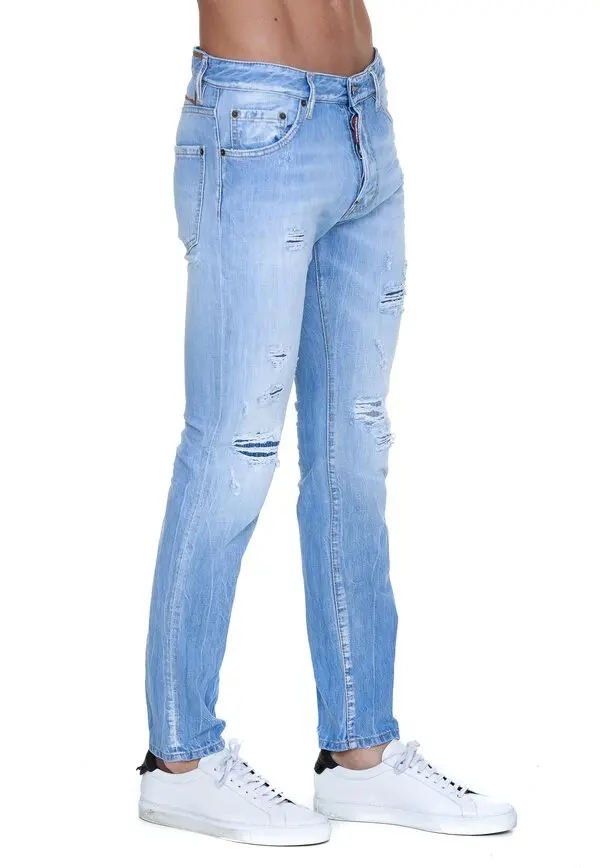 Dsquared2 Faded Effect Straight Leg Jeans