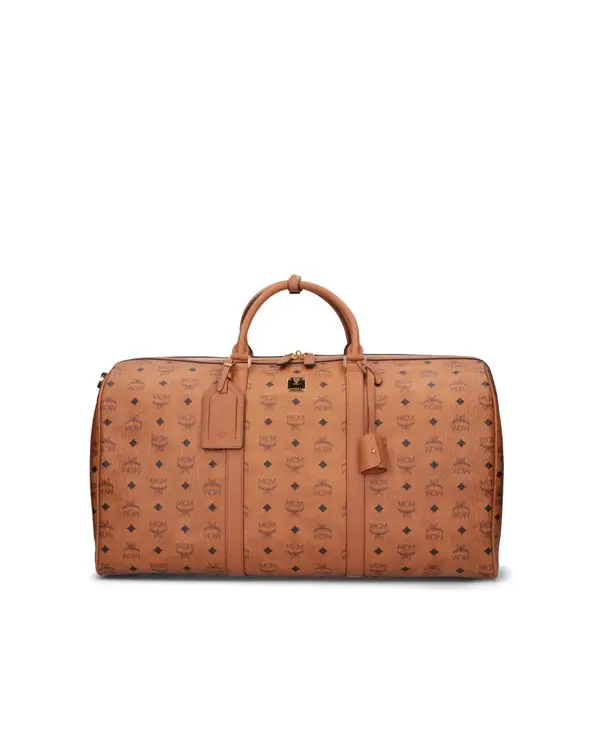 Mcm Ottomar Logo Patterned Weekender Duffel Bag - Brown