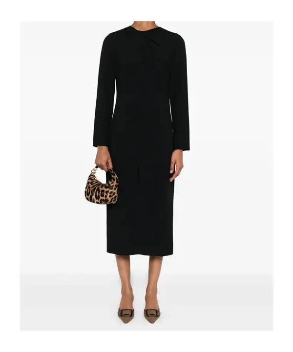 Gucci Split Twisted Maxi Dress With Long Sleeves