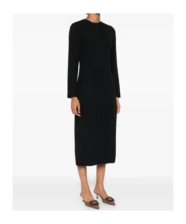 Gucci Split Twisted Maxi Dress With Long Sleeves