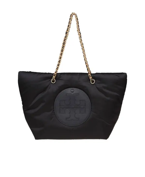 Tory Burch Logo Patch Padded Tote Bag - Black