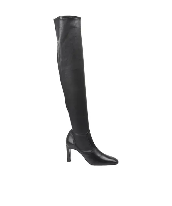 TOTEME Over The Knee Heeled Boots - Black