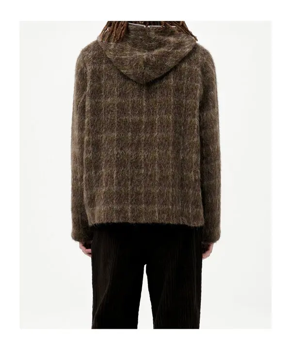 Our Legacy Hairy Wool Check Zip-up Sweatshirt
