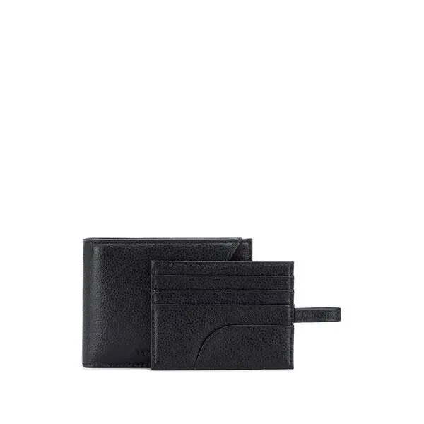 Emporio Armani Textured Leather Wallet Card Holder