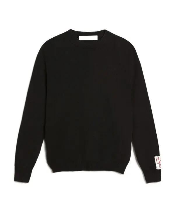 GOLDEN GOOSE Crew Neck Knitted Jumper - Black