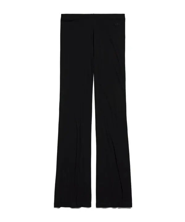 Balenciaga Bb Garderobe Artwork Embroidered Elastic Waist Pants - Black