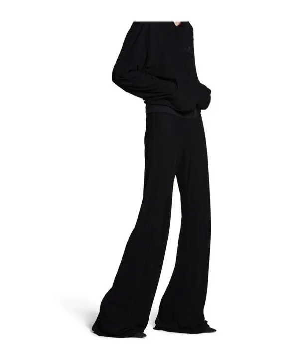 Balenciaga Bb Garderobe Artwork Embroidered Elastic Waist Flared Pants