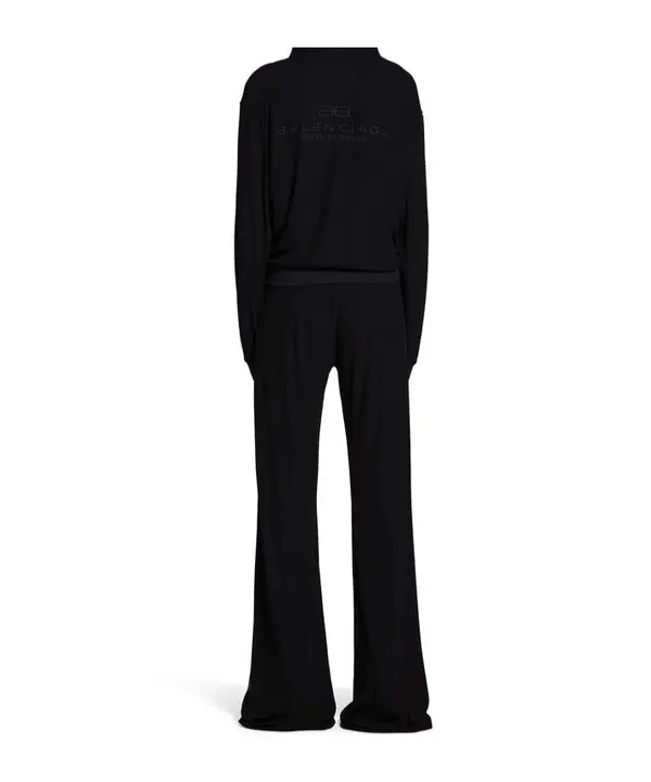 Balenciaga Bb Garderobe Artwork Embroidered Elastic Waist Flared Pants