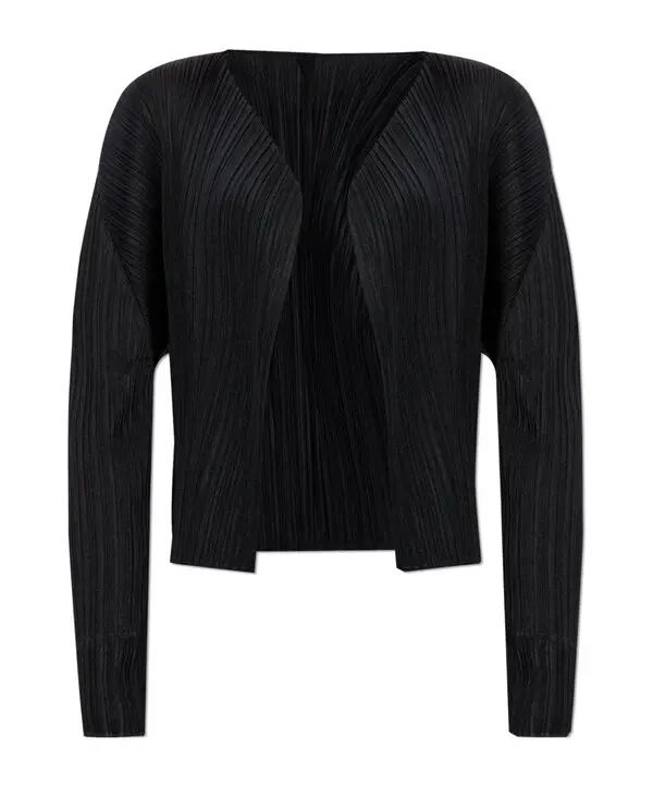 Issey Miyake Pleated Cardigan - Black