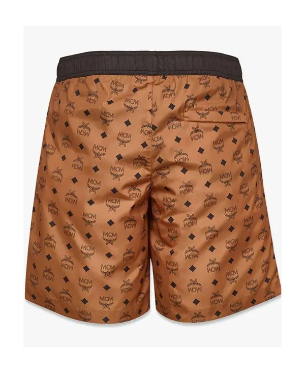 Mcm Logo Print Beach Shorts