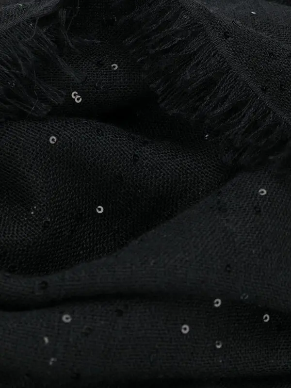 Brunello Cucinelli Sequin Embellished Frayed Edge Scarf