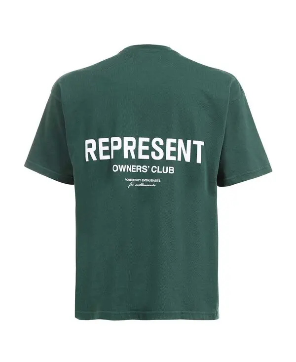 REPRESENT Logo-print Short-sleeve T-shirt - Green