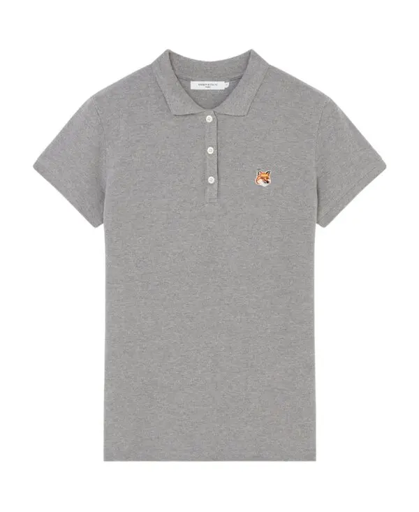 Maison Kitsuné Fox-head Patch Cotton Polo Shirt - Gray