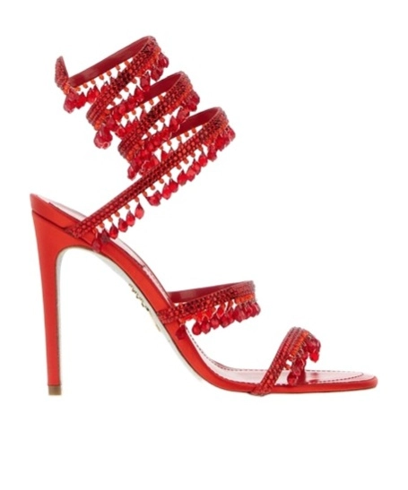 Rene Caovilla Chandelier Embellished Sandals - Red