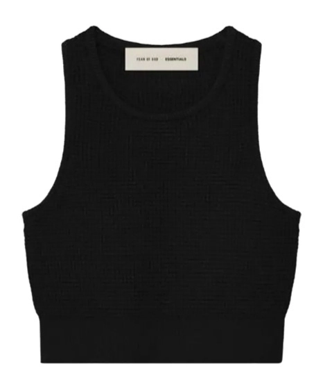 Fear Of God Waffle Crop Performance Top - Black