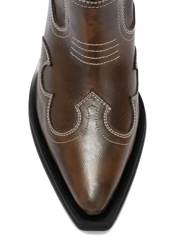 GANNI Low Shaft Embroidered Western Boots