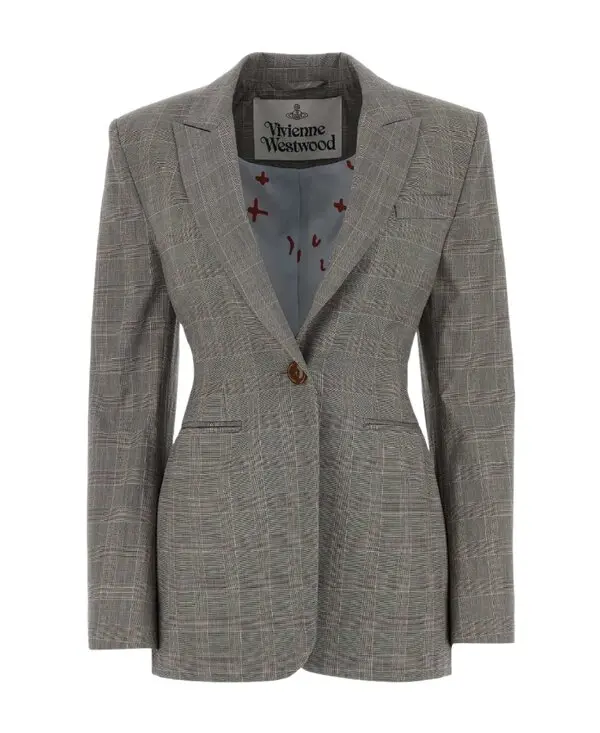 VIVIENNE WESTWOOD Single-breasted Checked Tailored Blazer