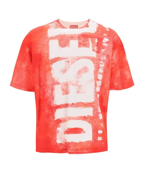 DIESEL® T-boxt Bisc Logo Printed Crewneck T-shirt - Pink