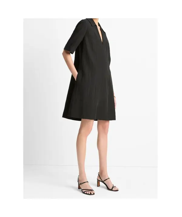 Vince Short Sleeve Shirt Dress - Black