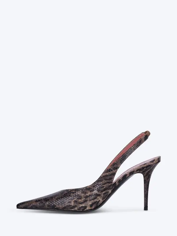 Amina Muaddi Snake Print High-heeled Sandals