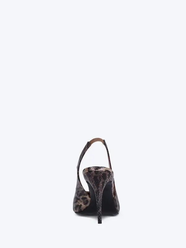 Amina Muaddi Snake Print High-heeled Sandals