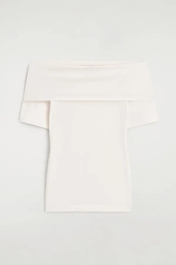 Cos Folded Off-the-shoulder Top - White