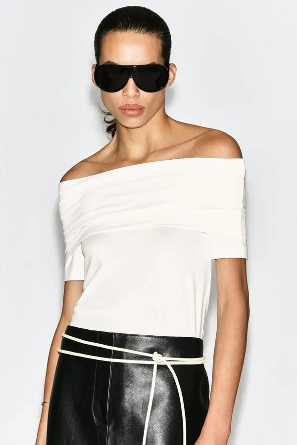 Cos Folded Off-the-shoulder Top - White