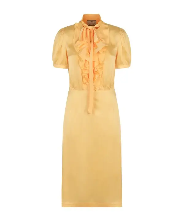 Prada Short-sleeved Ruffled Midi Dress