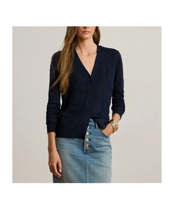 Ralph Lauren Jacquard V-neck Knitted Cardigan