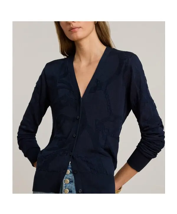 Ralph Lauren Jacquard V-neck Knitted Cardigan