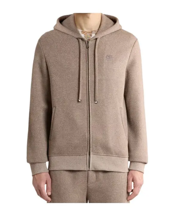 Etro Paisley Zip-up Hoodie - Nude
