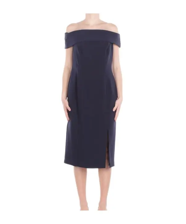 Ralph Lauren Off-shoulder Slit-detailed Dress - Blue
