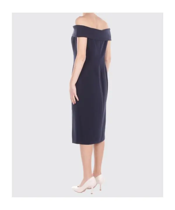 Ralph Lauren Off-the-shoulder Slit Detail Midi Dress