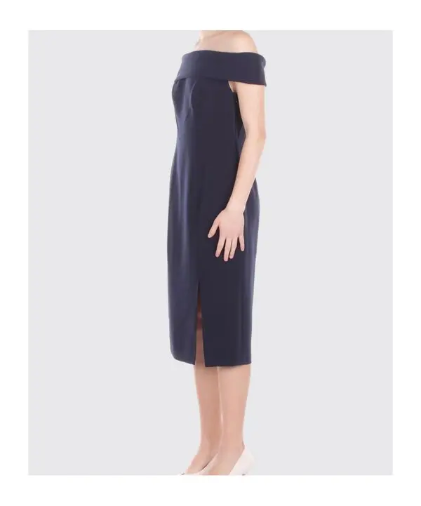 Ralph Lauren Off-the-shoulder Slit Detail Midi Dress
