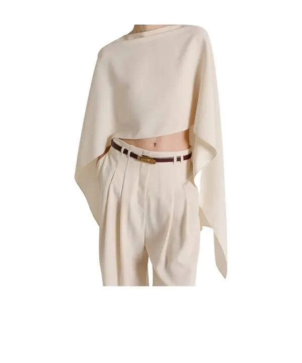 Alberta Ferretti High-low Fluid Asymmetric Cape