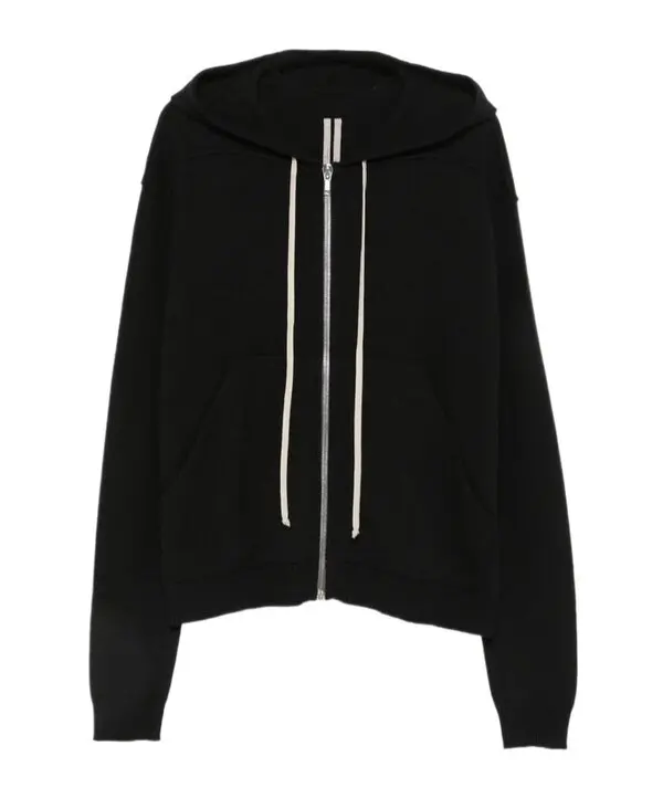 Rick Owens Zip-up Drawstring Hoodie - Black
