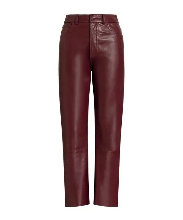Alberta Ferretti Straight-leg Leather Trousers